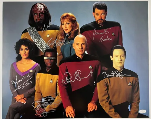Star Trek The Next Generation Cast JSA Signed Autograph 16 x 20 Patrick ...