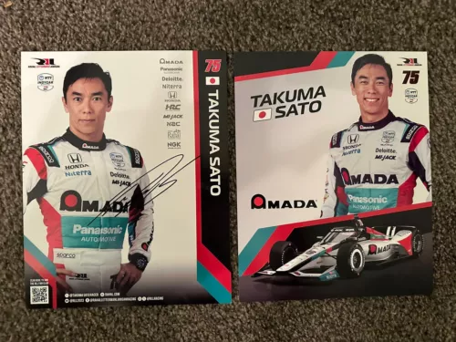 Takuma Sato 2024 Indy 500 Signed Car Promo Hero Card Indianapolis ...