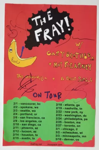 The Fray REAL hand SIGNED 11x17" Tour Poster #1 COA Autographed Isaac ...
