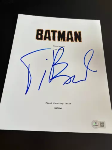 TIM BURTON SIGNED AUTOGRAPH SIGNED MOVIE SCRIPT BATMAN BECKETT BAS E ...