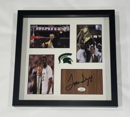 TOM IZZO SIGNED FRAMED 12X12 FLOORBOARD COLLAGE MICHIGAN STATE SPARTANS ...