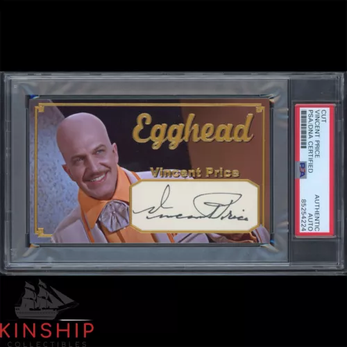 Vincent Price signed Cut 3x5 Custom Card PSA DNA Slab Egghead Batman ...