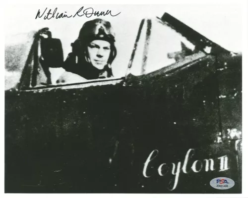 WILLIAM DUNN SIGNED 8X10 PHOTOGRAPH PSA DNA AN81486 (D) WWII ACE 6V 1ST ...