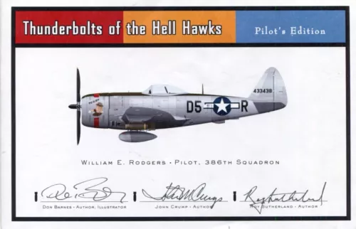 WWII War 365th Fighter Bomber Thunderbolts Of The Hell Hawks Signed ...