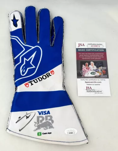 Yuki Tsunoda Signed Racing Glove RB Visa Cash App Red Bull F1 Formula 1 ...