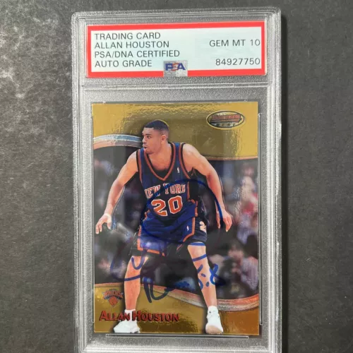 1999 Bowman's Best #38 Allan Houston Signed Card AUTO 10 PSA Slabbed ...