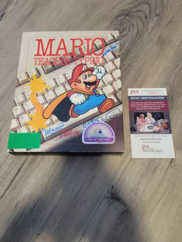 CHARLES MARTINET AUTOGRAPHED MARIO TEACHES TYPING SIGNED JSA COMPLETE ...