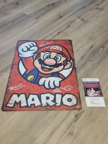 CHARLES MARTINET AUTOGRAPHED SUPER MARIO TIN SIGN SIGNED NINTENDO JSA ...