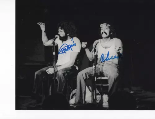 CHEECH AND CHONG SIGNED BLACK AND WHITE ON STAGE 8X10 | Autographia