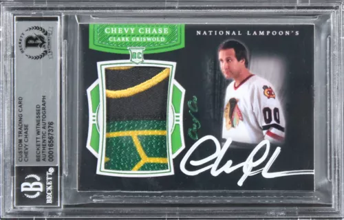 Chevy Chase Christmas Vacation Signed Relic Card One of One BAS Slab ...