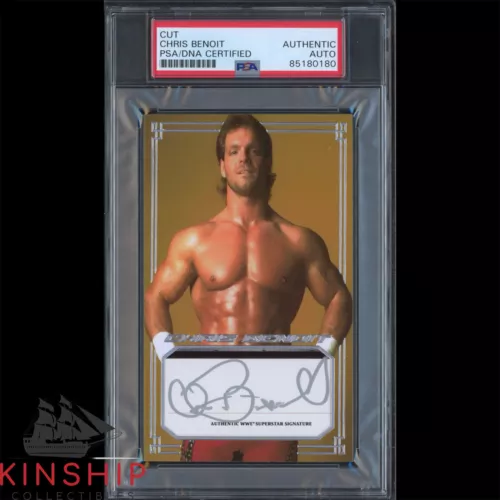 Chris Benoit signed Cut 3x5 Custom Card PSA DNA Slab WWE Wrestling Auto ...