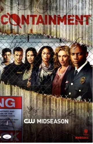 Containment Cast Signed Autographed 11X17 Poster Wood Moses Plec +6 JSA ...