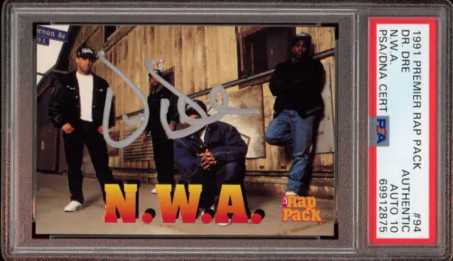 Dr. Dre Signed 1991 Premier Rap Pack N.W.A. Rookie Card #94 Psa GEM ...