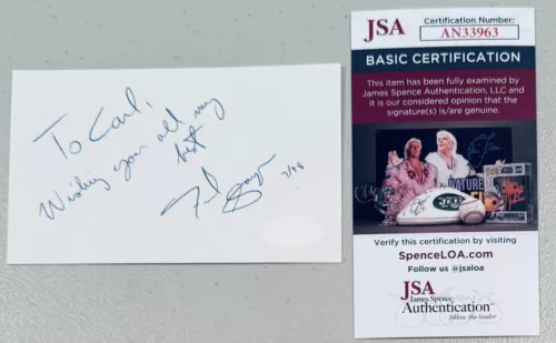 Fred Savage Signed Autographed 3x5 Card JSA Cert The Wonder Years ...