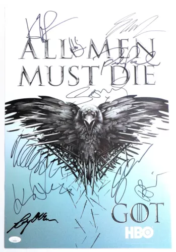 Game of Thrones Cast Autographed Poster 10 Sigs Martin Harrington JSA ...