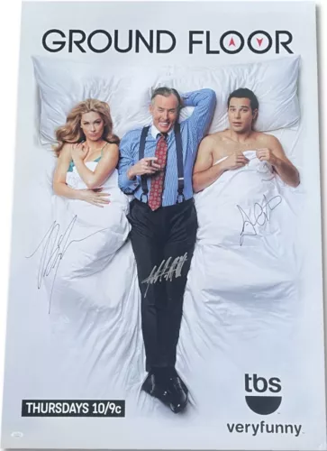Ground Floor Cast Signed Autographed 27x40 Original WB Poster John C. McGinley | Autographia