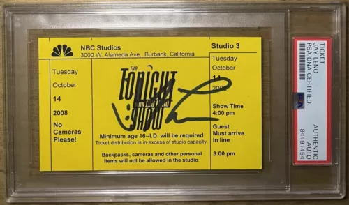 Jay Leno Signed The Tonight Show Full Authentic NBC Ticket Autograph ...