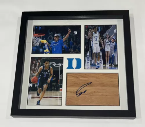 JEREMY ROACH SIGNED FRAMED 12X12 FLOORBOARD COLLAGE DUKE BLUE DEVILS ...