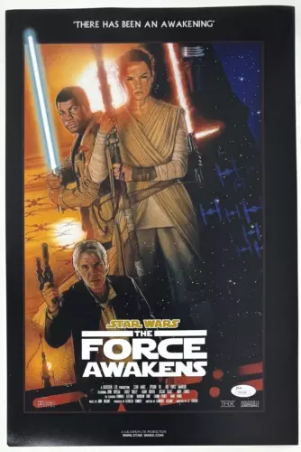 Jj Abrams Signed Autograph Star Wars The Force Awakens Movie Poster J J