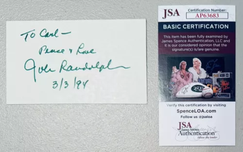John Randolph Signed Autographed 3x5 Card JSA Cert Christmas Vacation ...