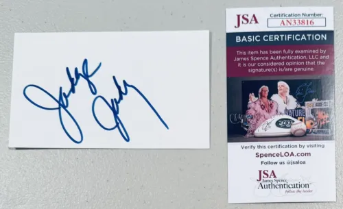 Judge Judy Sheindlin Signed Autographed 3x5 Card JSA Cert | Autographia
