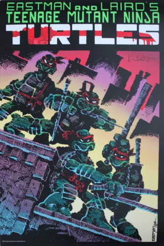 Kevin Eastman signed 24x36" 1st TMNT Comic Cover Poster, Bottleneck ...