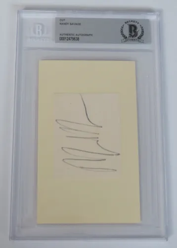 Macho Man Randy Savage WWF Signed Autograph Auto 3x5 Index Card Cut ...