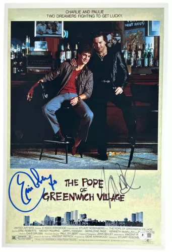 Mickey Rourke Eric Roberts Signed The Pope of Greenwich Village 12x18 ...