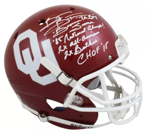 Oklahoma Brian Bosworth "Career Stat" Signed Schutt Full Size Rep ...