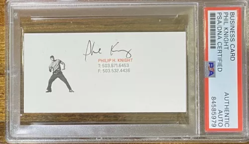 PHIL KNIGHT NIKE CEO SIGNED BUSINESS CARD PSA DNA AUTOGRAPH TIGER WOODS ...