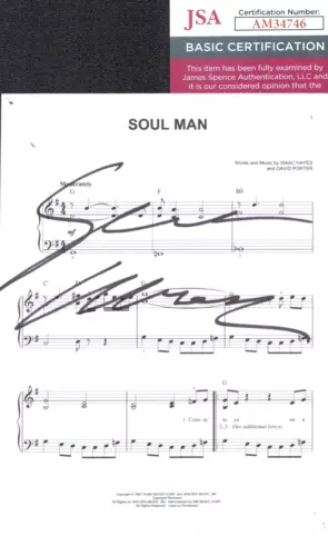 SAM MOORE Signed Autograph Lyric Sheet SOUL MAN JSA COA | Autographia