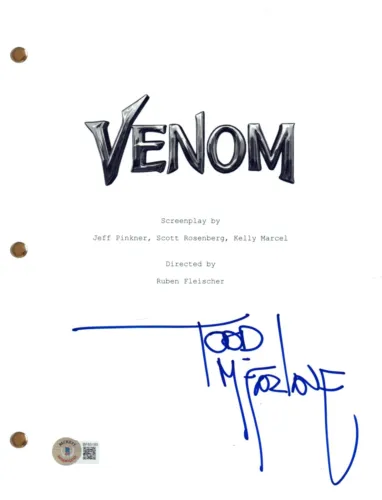 Todd McFarlane Signed Autograph Venom Movie Script Marvel Beckett COA ...