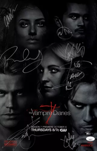 Vampire Diaries Cast Signed Autographed 11X17 Poster Somerhalder +6 JSA ...