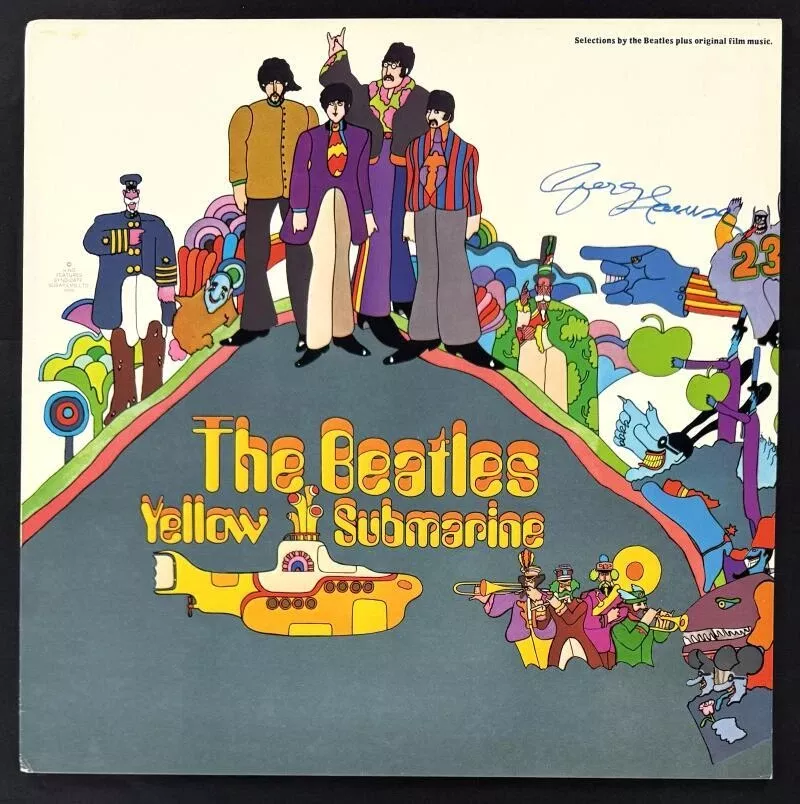 George Harrison The Beatles Signed Autograph Yellow Submarine Album ...