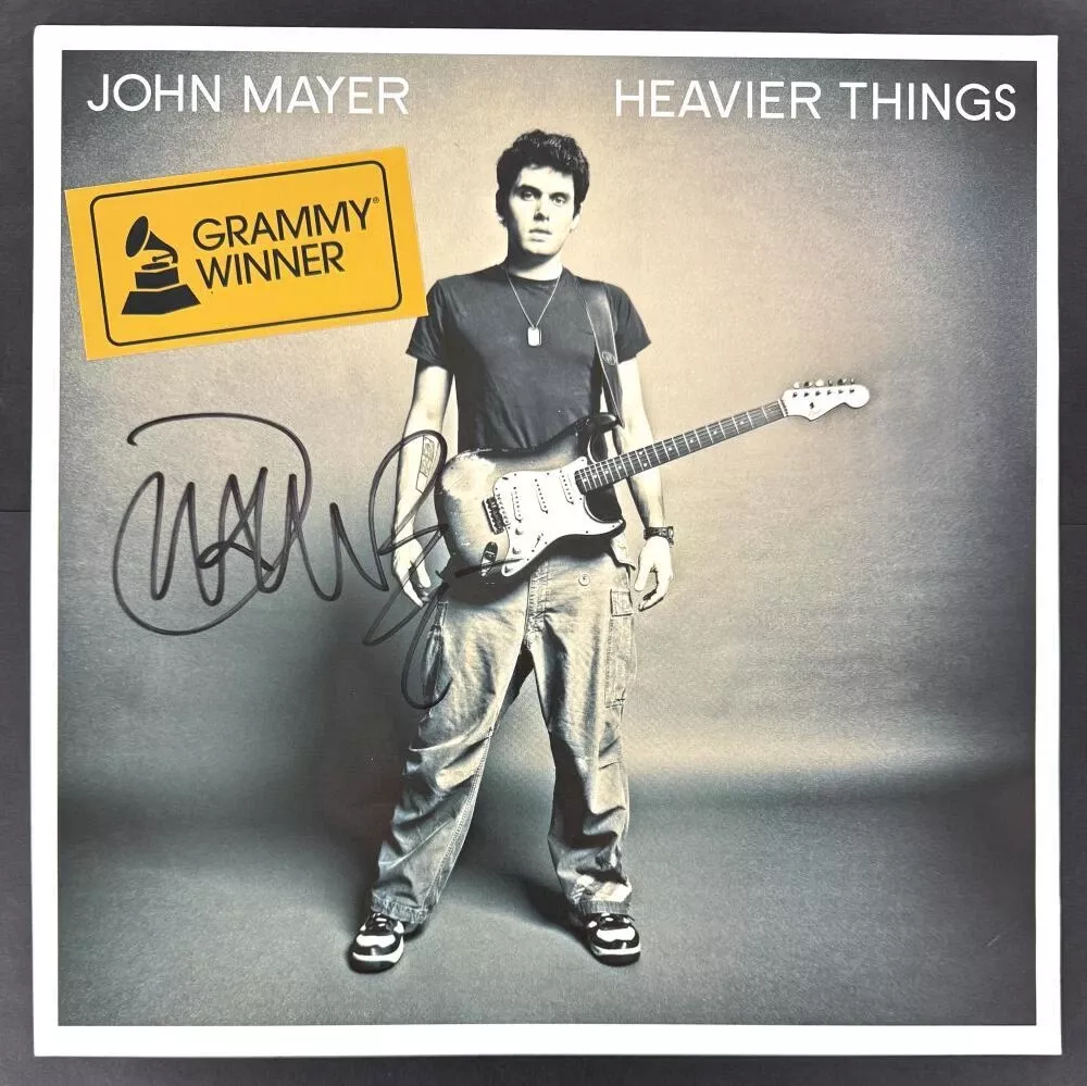 John Mayer Signed Autograph Heavier Things Album Vinyl Record Insert ...