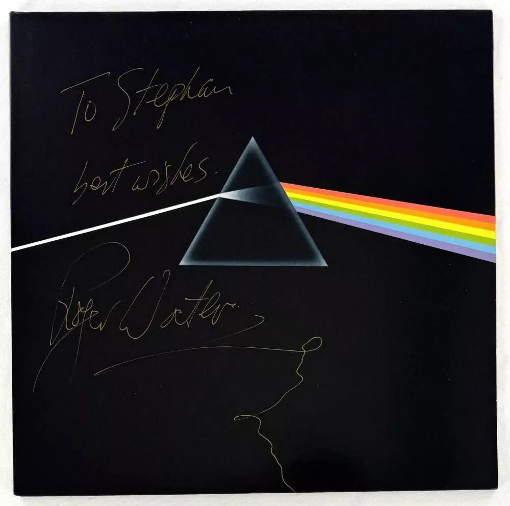 Roger Waters Pink Floyd Signed Autograph Dark Side Album Record LP - Beckett COA | Autographia
