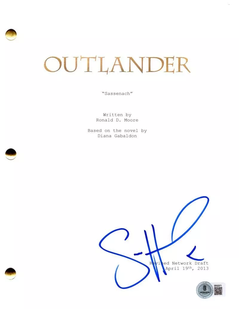 Sam Heughan Signed Autograph Outlander Script Screenplay - Jamie Fraser ...