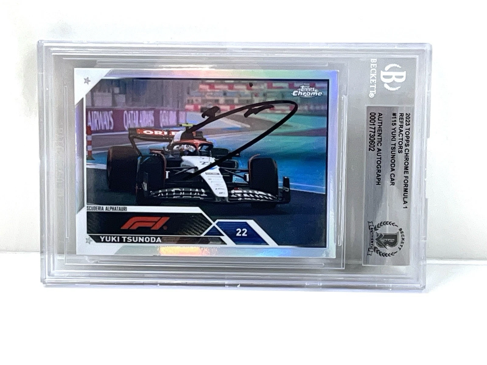 YUKI TSUNODA SIGNED 2023 TOPPS CHROME CARD F1 FORMULA BECKETT ENCAPS | Autographia