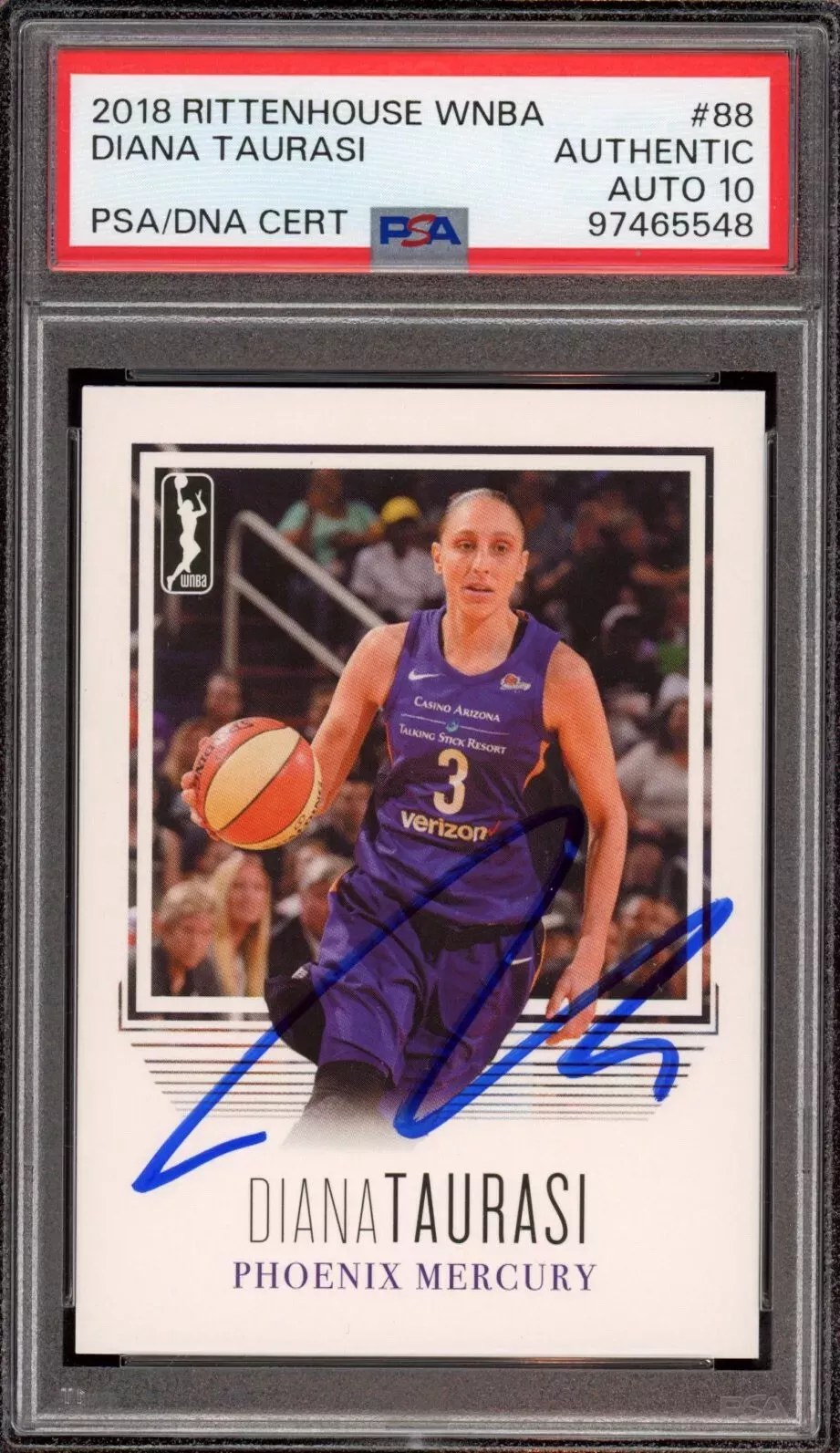 2018 Rittenhouse WNBA #88 Diana Taurasi Signed Card /500 Psa GEM MINT ...