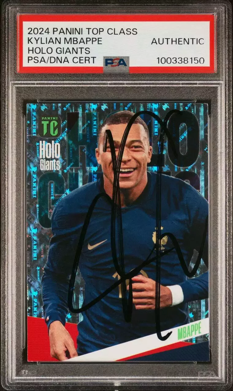 2024 Panini Top Class Holo Giants Kylian Mbappe Signed Card PSA Real ...