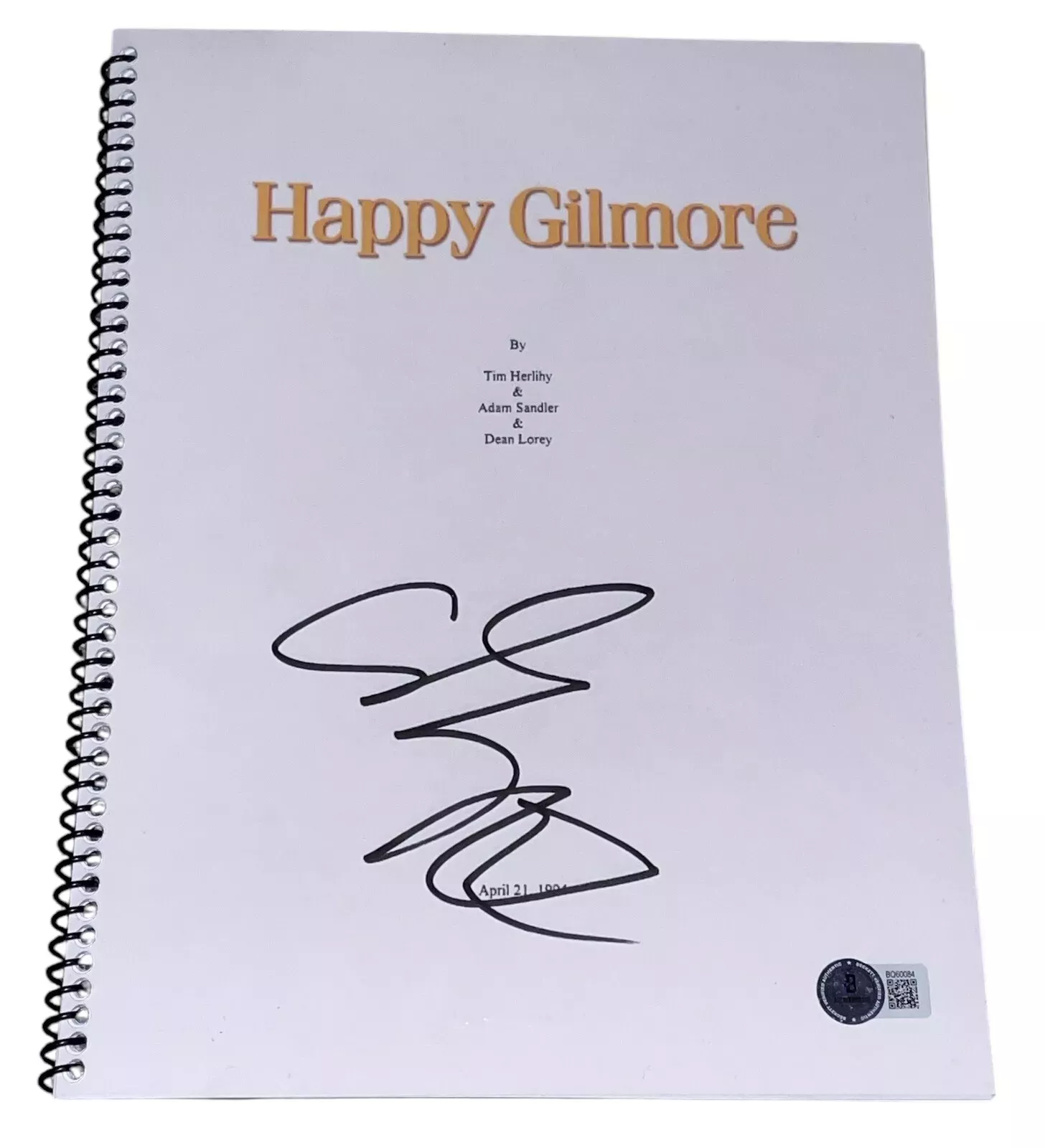 Adam Sandler Signed Autograph Happy Gilmore Full Script Screenplay ...