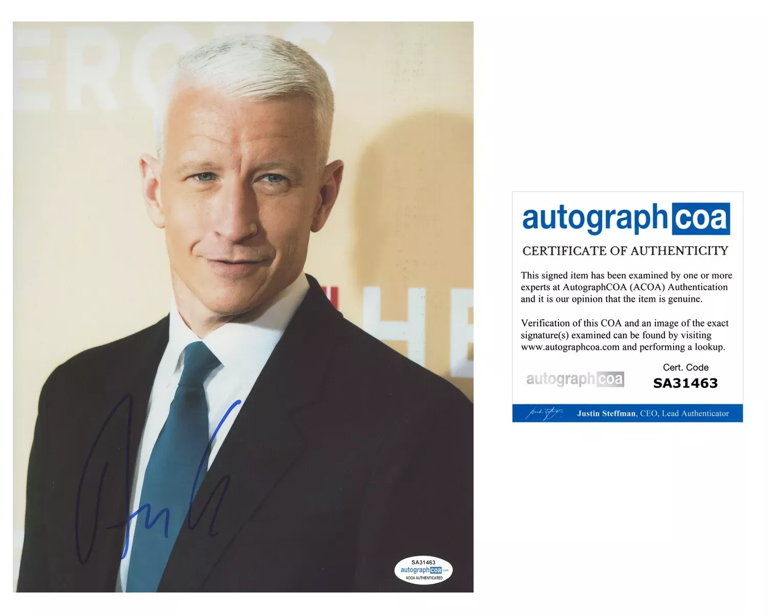 ANDERSON COOPER CNN NEWS REPORTER SIGNED AUTOGRAPH 8x10 PHOTO PICTURE ...