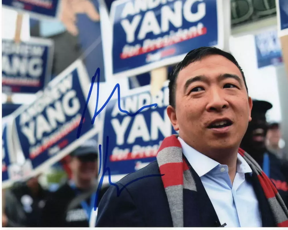 ANDREW YANG SIGNED AUTOGRAPH 8x10 PHOTO - YANGGANG, MATH, 2020 ...