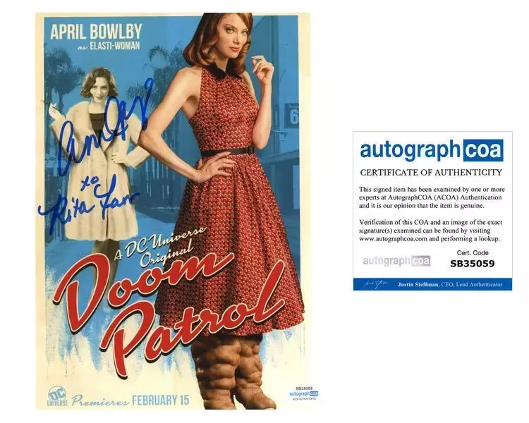 April Bowlby "Doom Patrol" AUTOGRAPH Signed 'Rita Farr' 8x10 Photo B ...