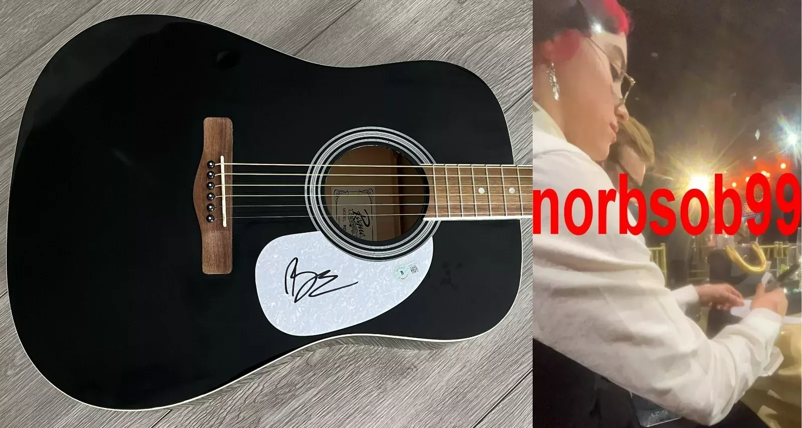 BILLIE EILISH SIGNED 41" F/S ACOUSTIC GUITAR w/EXACT VIDEO PROOF & BECKETT LOA | Autographia
