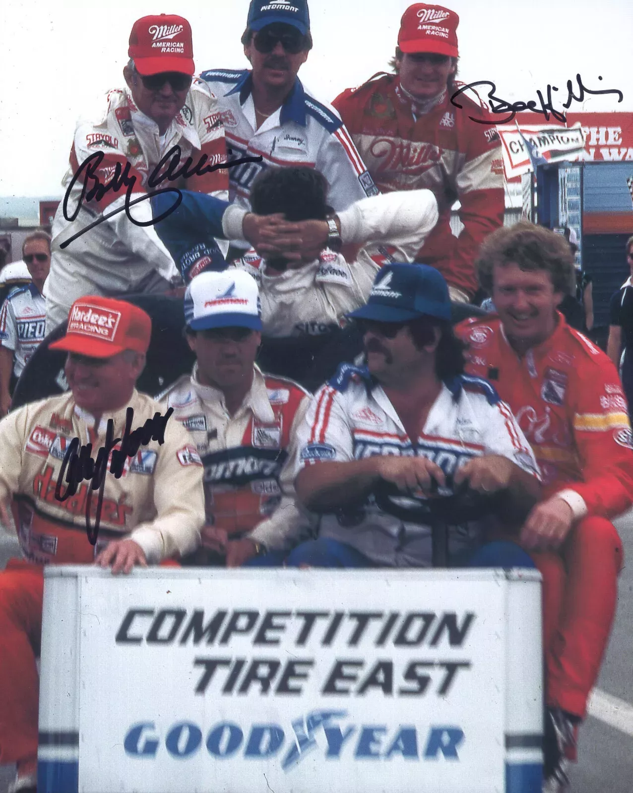 BOBBY ALLISON+CALE YARBOROUGH+HILLIN HAND SIGNED 8x10 COLOR PHOTO+COA ...