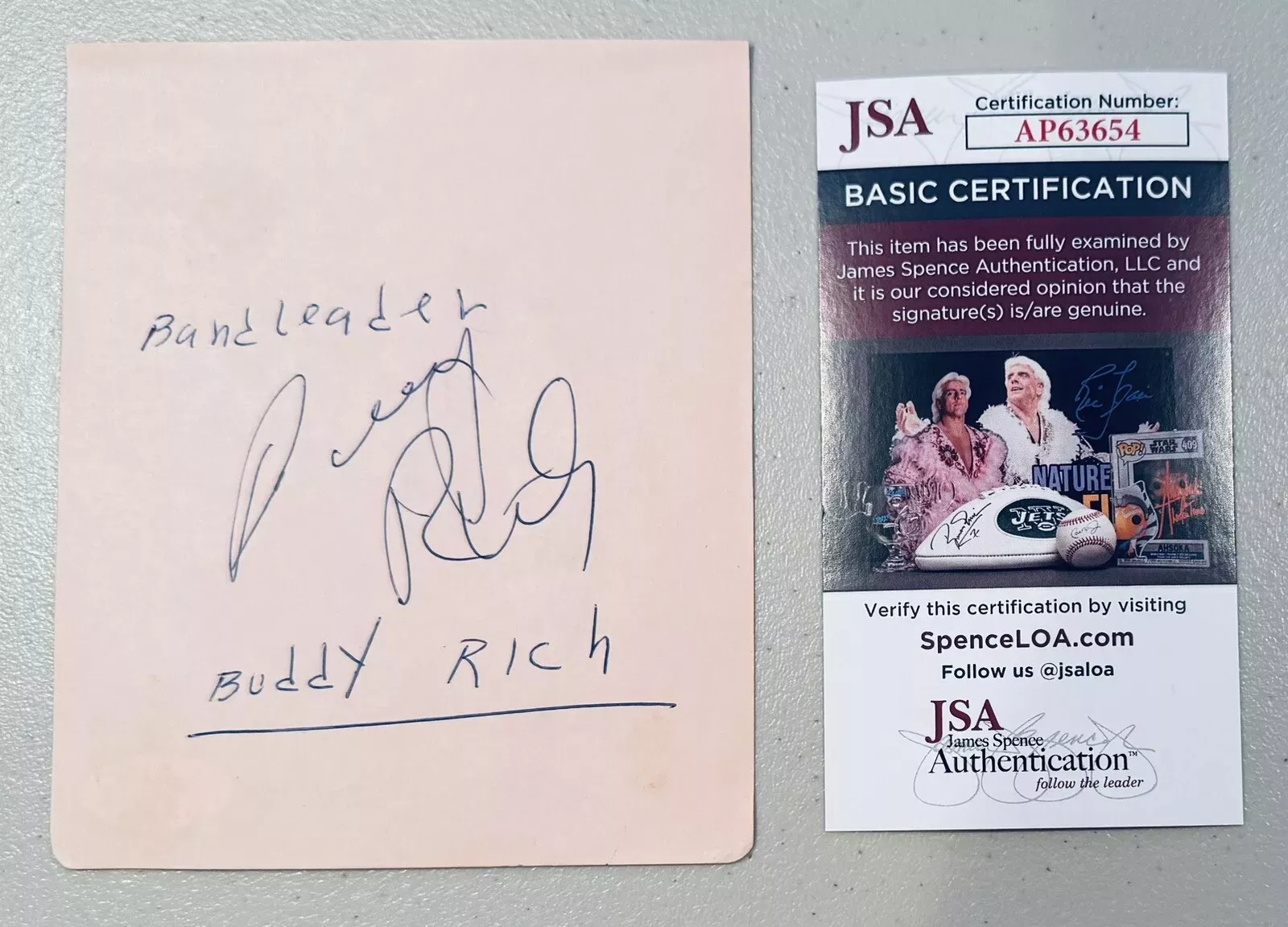 Buddy Rich Signed Autographed 4.5 x 5.5 Album Page JSA Cert Jazz ...