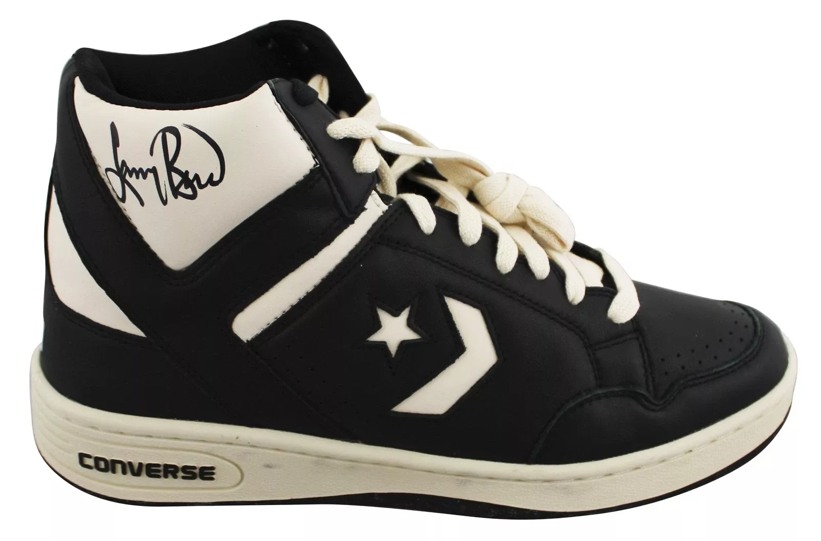 Celtics Larry Bird Signed Right Black & White Converse Weapon Shoe BAS ...