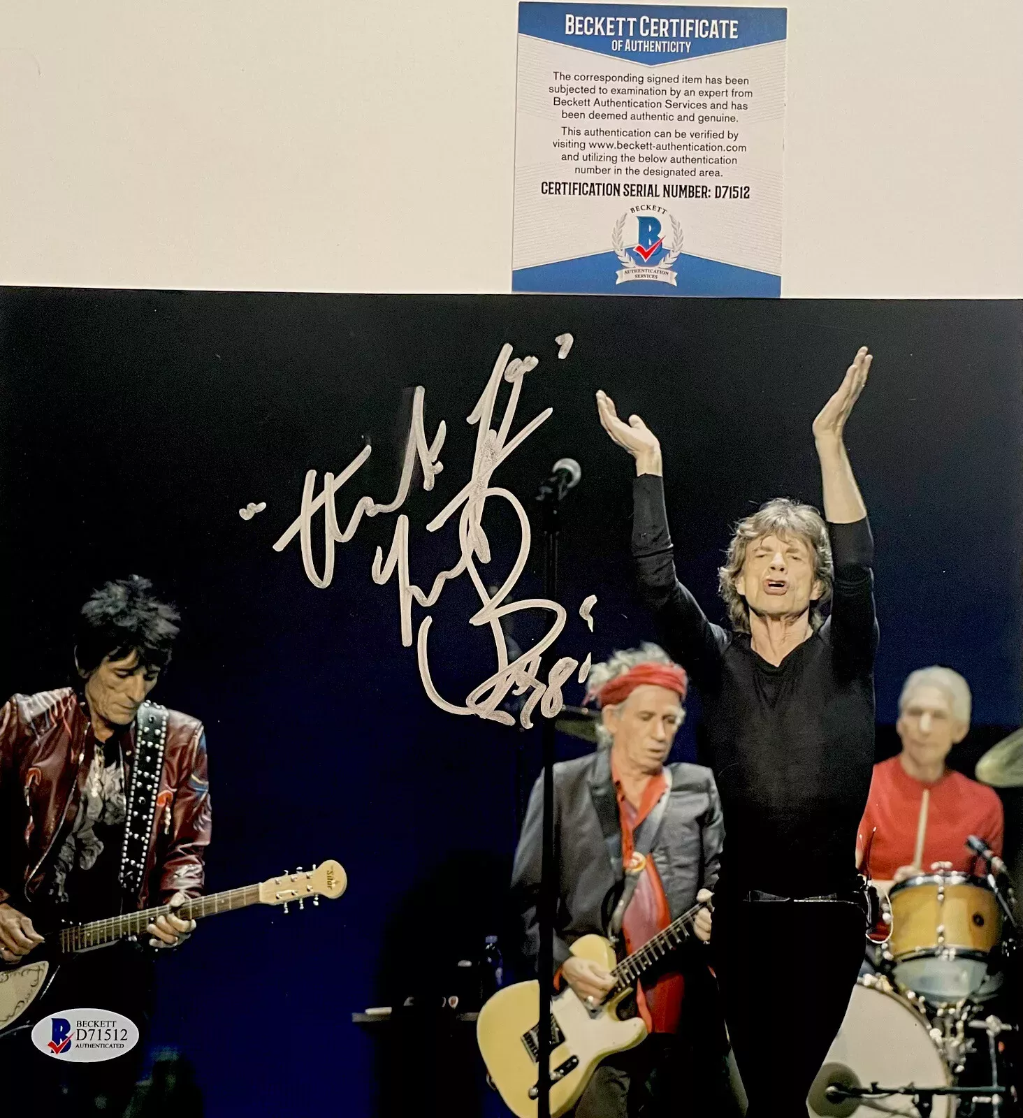 CHARLIE WATTS Signed Autograph 8x10 Photo BAS COA The Rolling Stones ...