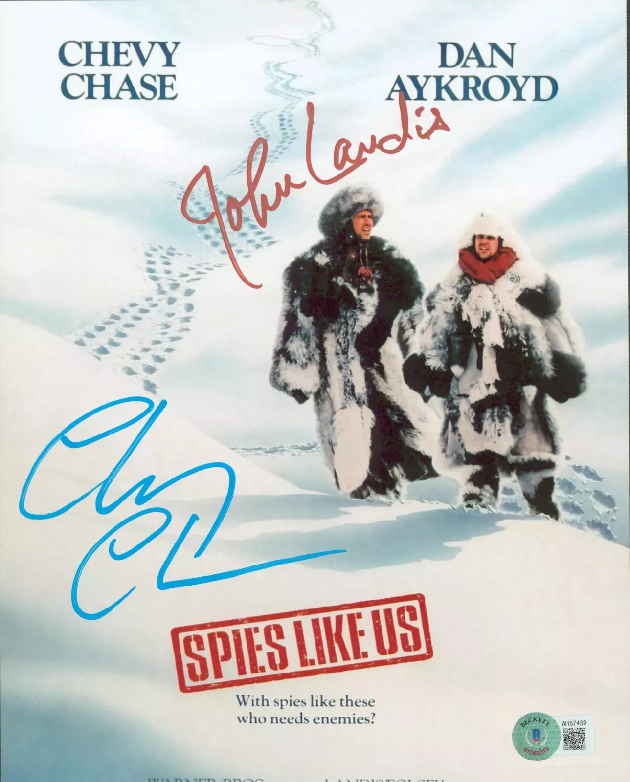 Chevy Chase & John Landis Spies Like Us Authentic Signed 8x10 Photo BAS ...